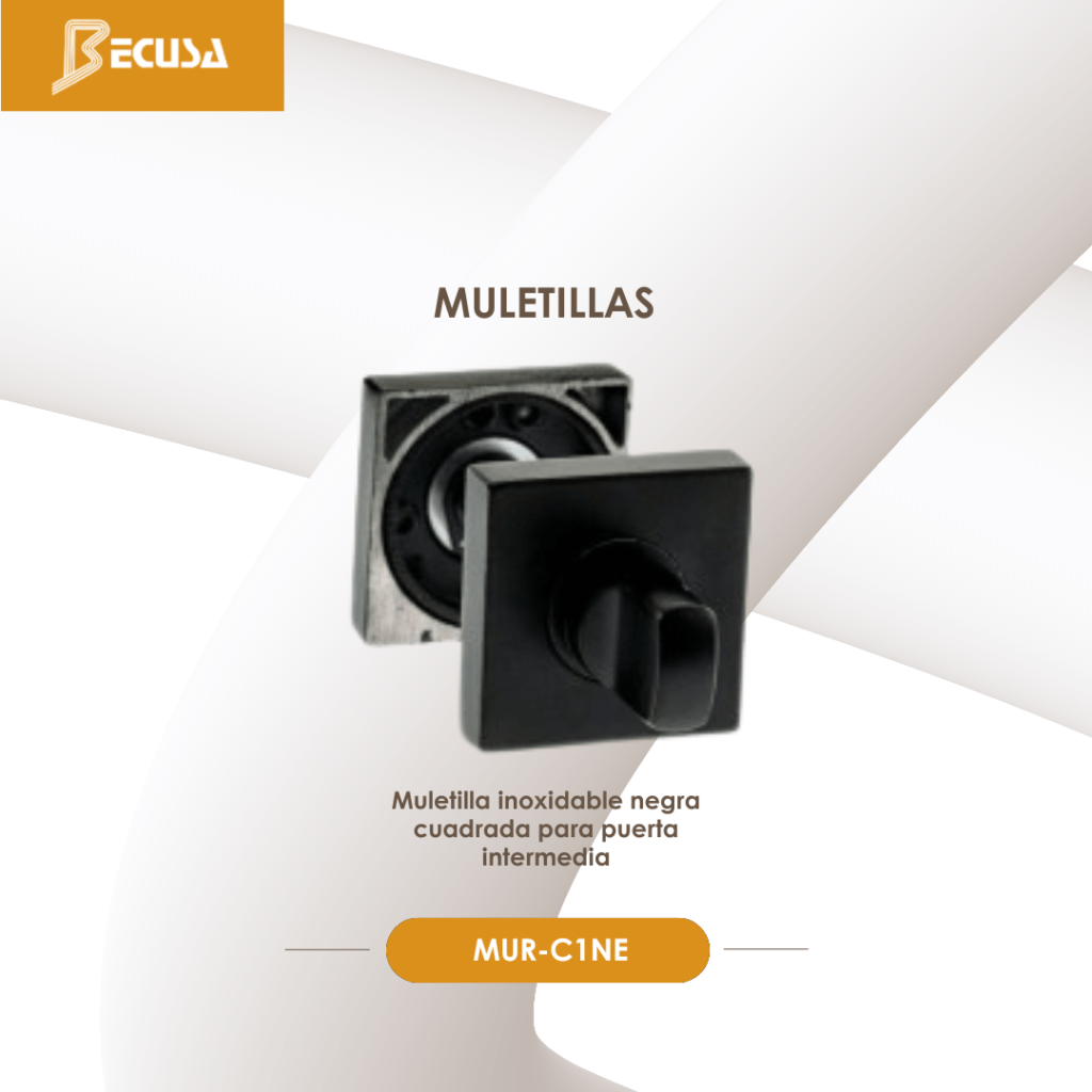 MULETILLA CUADRADA NEGRA MUR-C1NE - Ace Control
